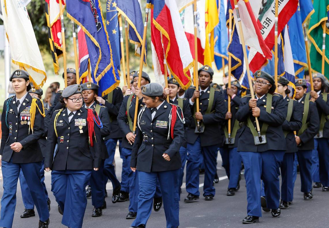PHOTOS: Tarrant County Veterans Day parade salutes TCU’s ROTC programs
