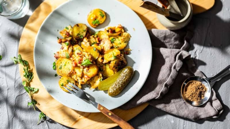 Pimp your leftover potatoes for a hearty and heavenly breakfast treat