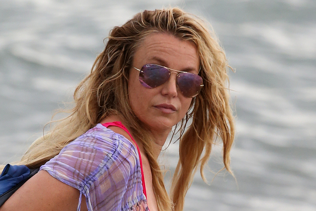 Britney Spears Models Low-Rise Shorts With a Ruffle Crop Top & Her Go ...