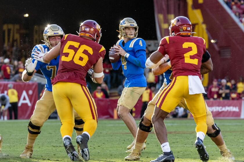 UCLA's offensive line vows not to let other teams feast on quarterback ...