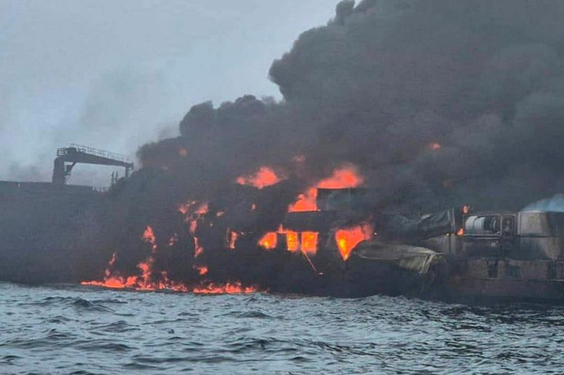 Oil tanker 'on fire' after collision with cargo ship in Humber Estuary