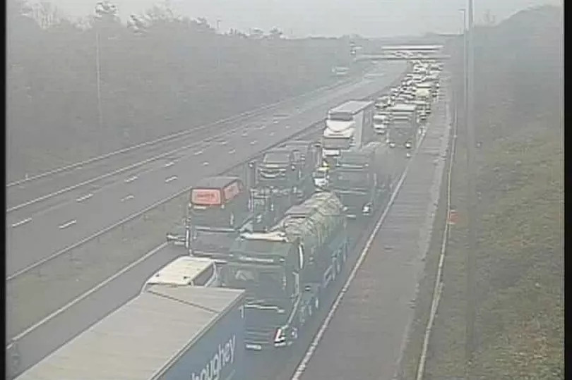 Police issue statement on M6 crash amid huge 100-MINUTE delays on ...