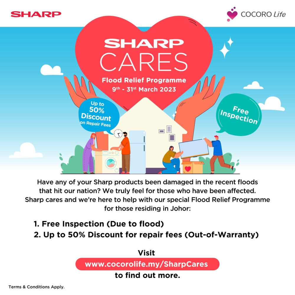 Sharp rolls out flood relief programme to help affected customers in Johor