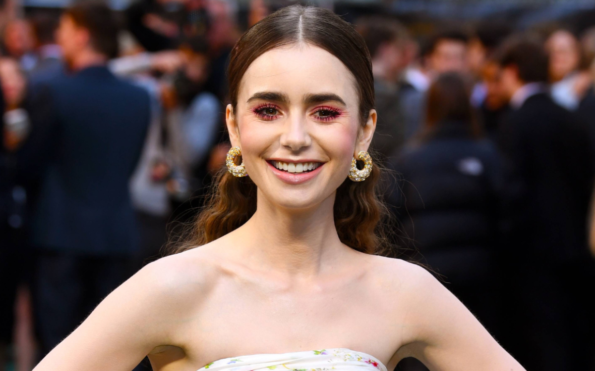 'Emily in Paris' Star Lily Collins Stuns in Red Velvet Dress in Photos ...