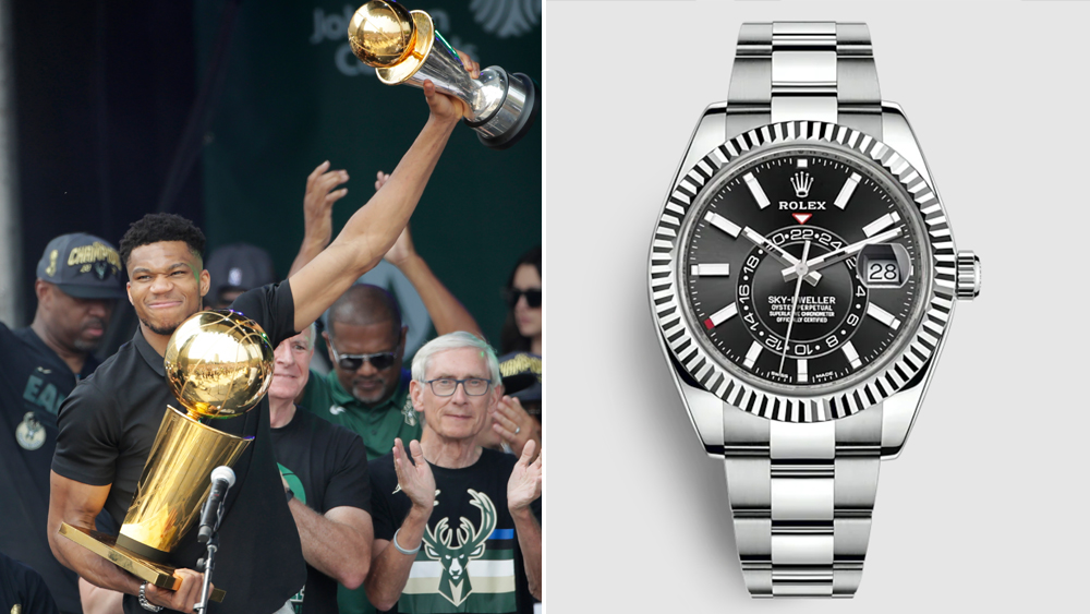 Giannis Antetokounmpo Wore a Rolex Sky-Dweller to the Milwaukee Bucks ...