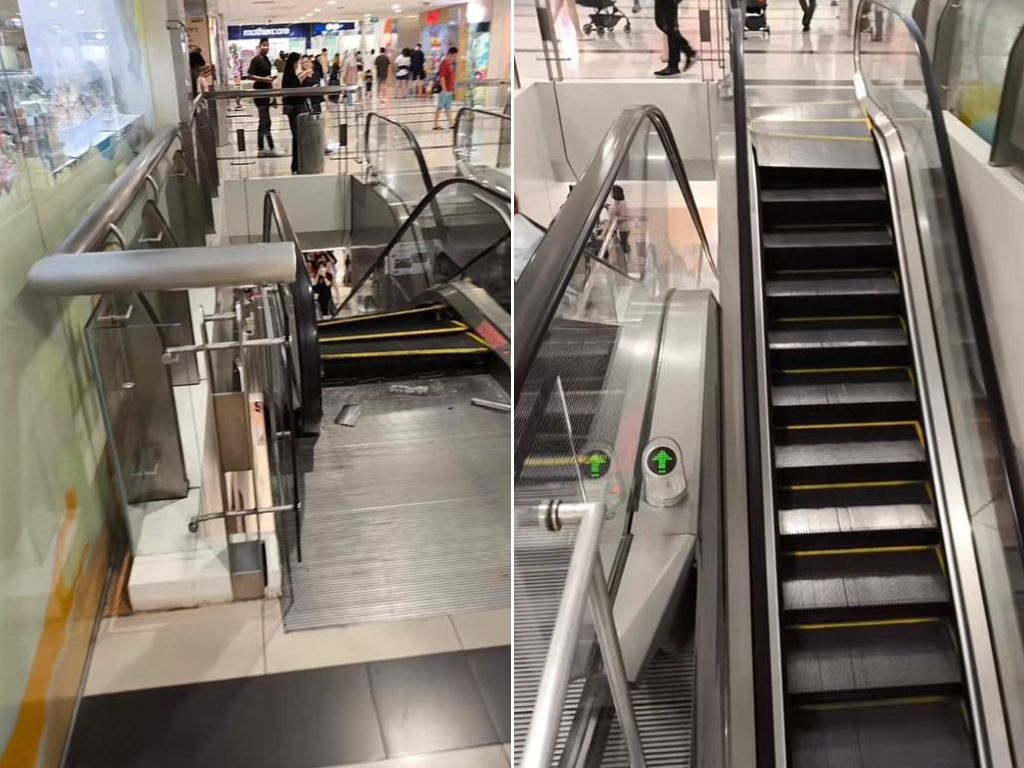 HarbourFront Centre escalator steps dislodge after stroller wheels get ...