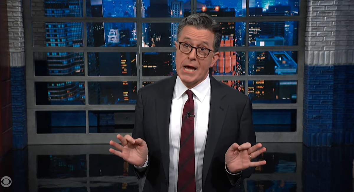 Trump roasted by Stephen Colbert for fraud trial rant - Yahoo News ...