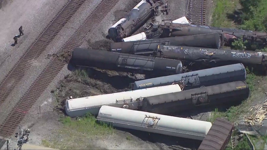 Freight train derails in Matteson; evacuation of residents lifted