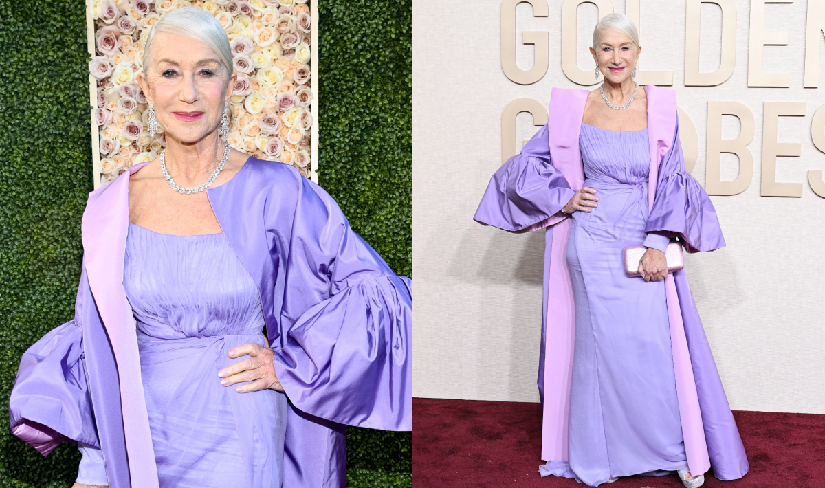 Helen Mirren Dons Shades of Purple, Diamonds and a Friendship Bracelet ...