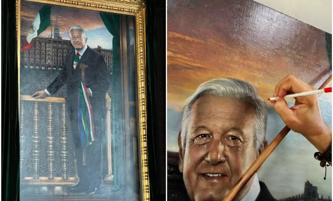 Así fue el proceso de creación de retrato de AMLO en Palacio Nacional