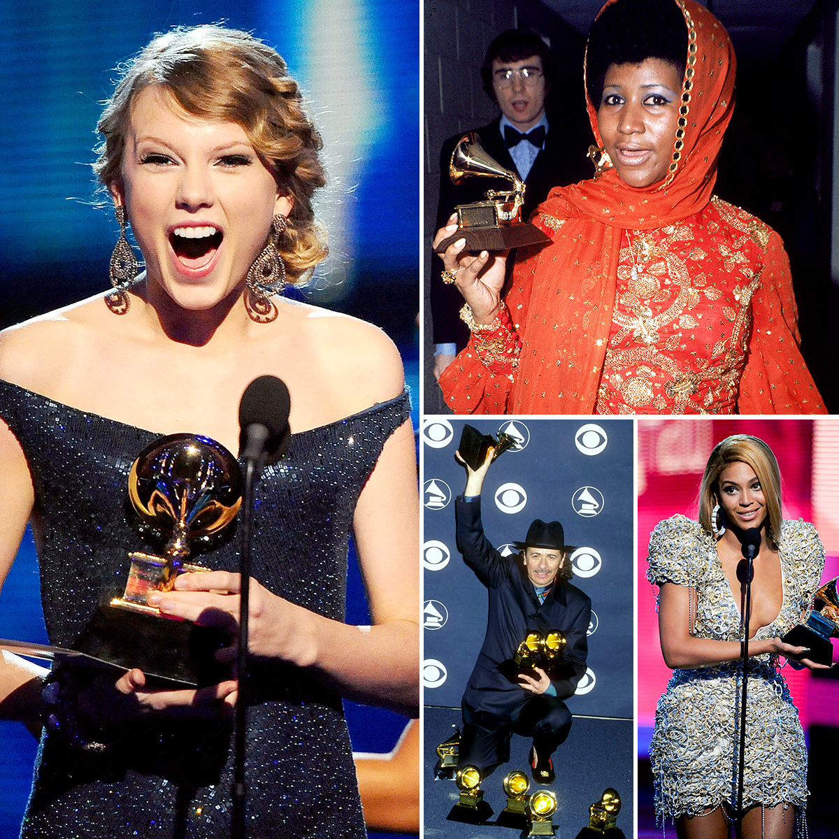 Estrellas que han roto récords en los Grammy: Beyoncé, Adele, Taylor Swift y más