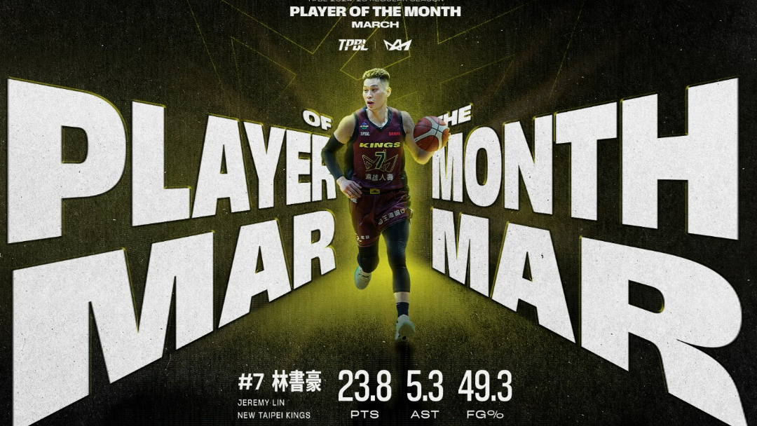 全能數據國王4勝1負 TPBL林書豪獲選單月MVP